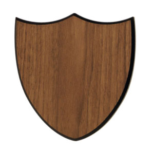 walnut veneer shield plaque – PDUCAT – Champion Trophy Products